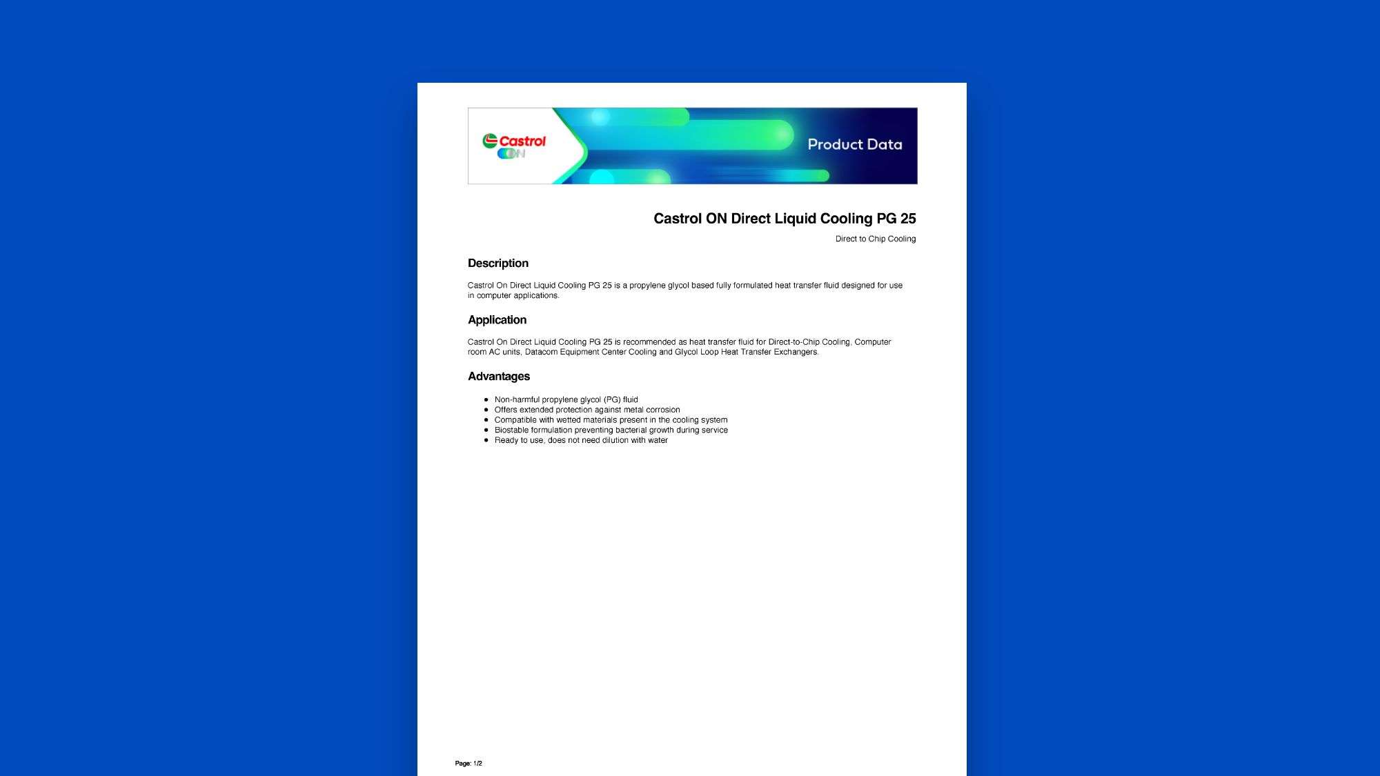 Castrol ON Liquid Cooling customer hub | Home